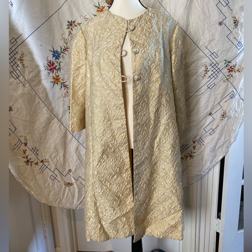 60s Vintage Gold Lame Mod Jacket - Gem